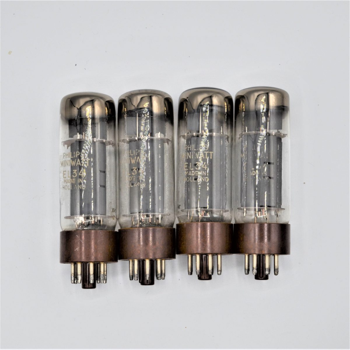 Philips EL34 brownbase/DD-getter NOS/matched quad/same production ...